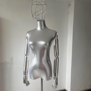 Silver Tripod Base Metallic Silver Color Female Mannequin Dress Form ...