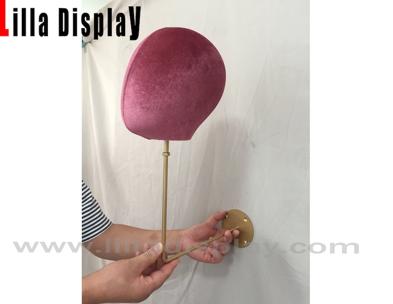 25cm Gold Wall Mounted Wigs Stand Personalized 99 Colors Light Pink ...