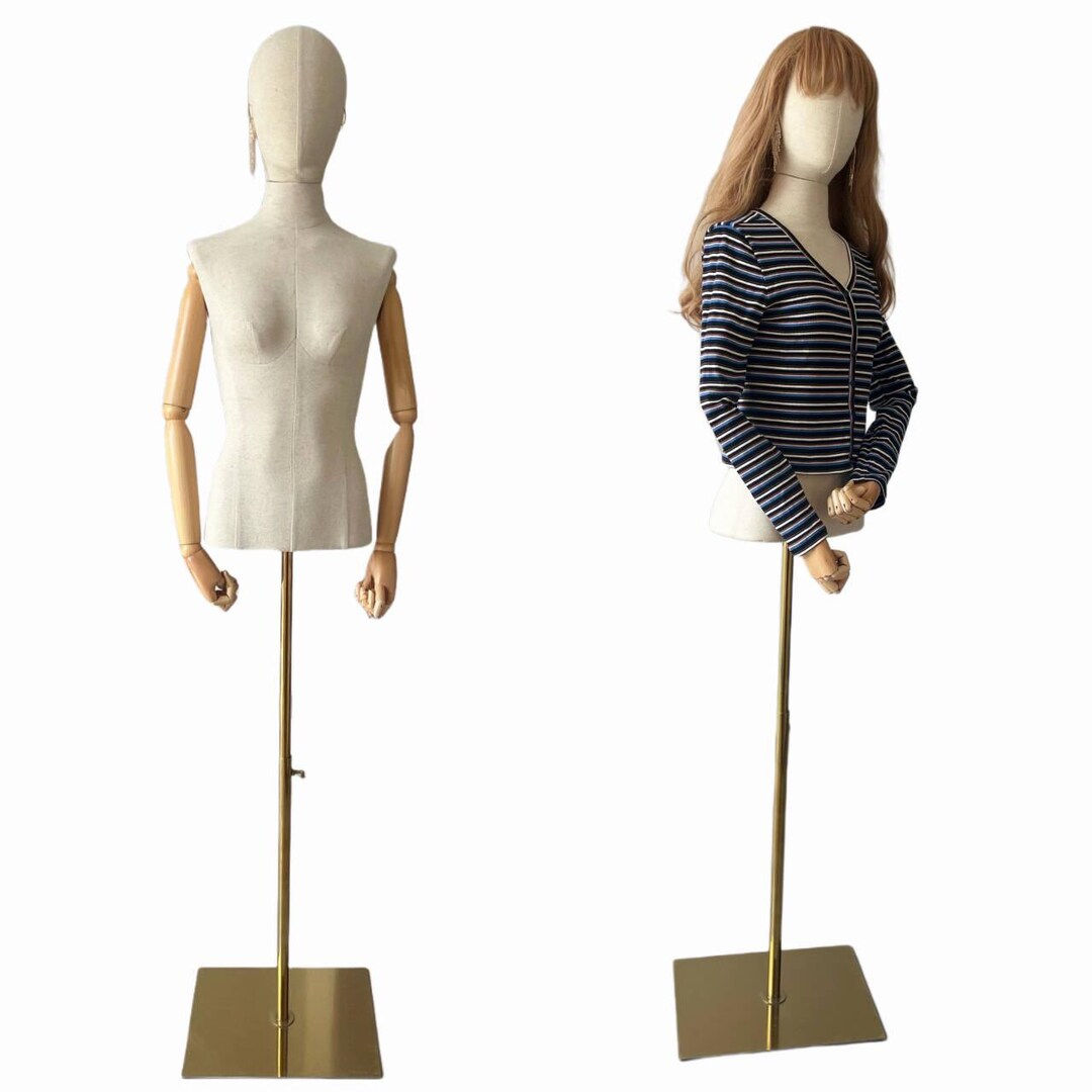 Pinnable Sewing Adjustable Gold Base Female Mannequin Dress Form Rosie ...