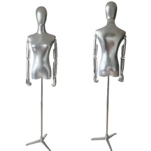 Silver Tripod Base Metallic Silver Color Female Mannequin Dress Form ...