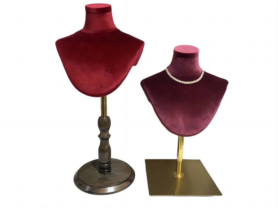 Jewelry Display Scarf Display Adjustable Antique Wooden Base Dark Red ...