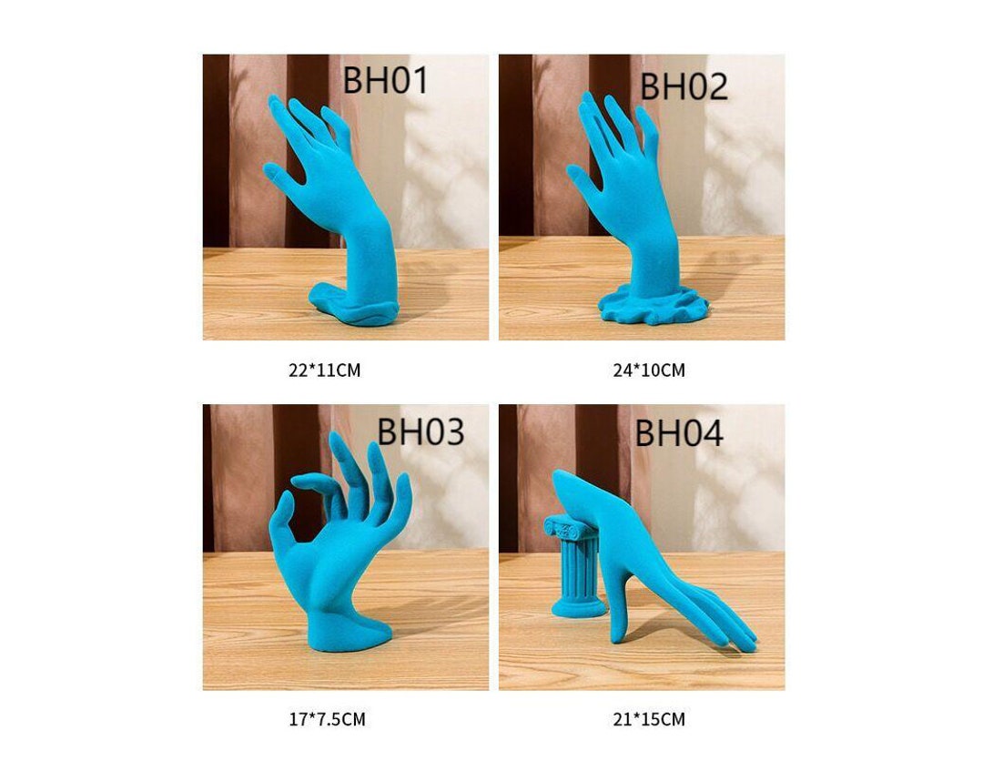 Lilladisplay Blue Color Coating Velvet Mannequin Hands Display Jewelry ...