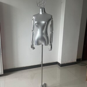 Silver Tripod Base Metallic Silver Color Female Mannequin Dress Form ...