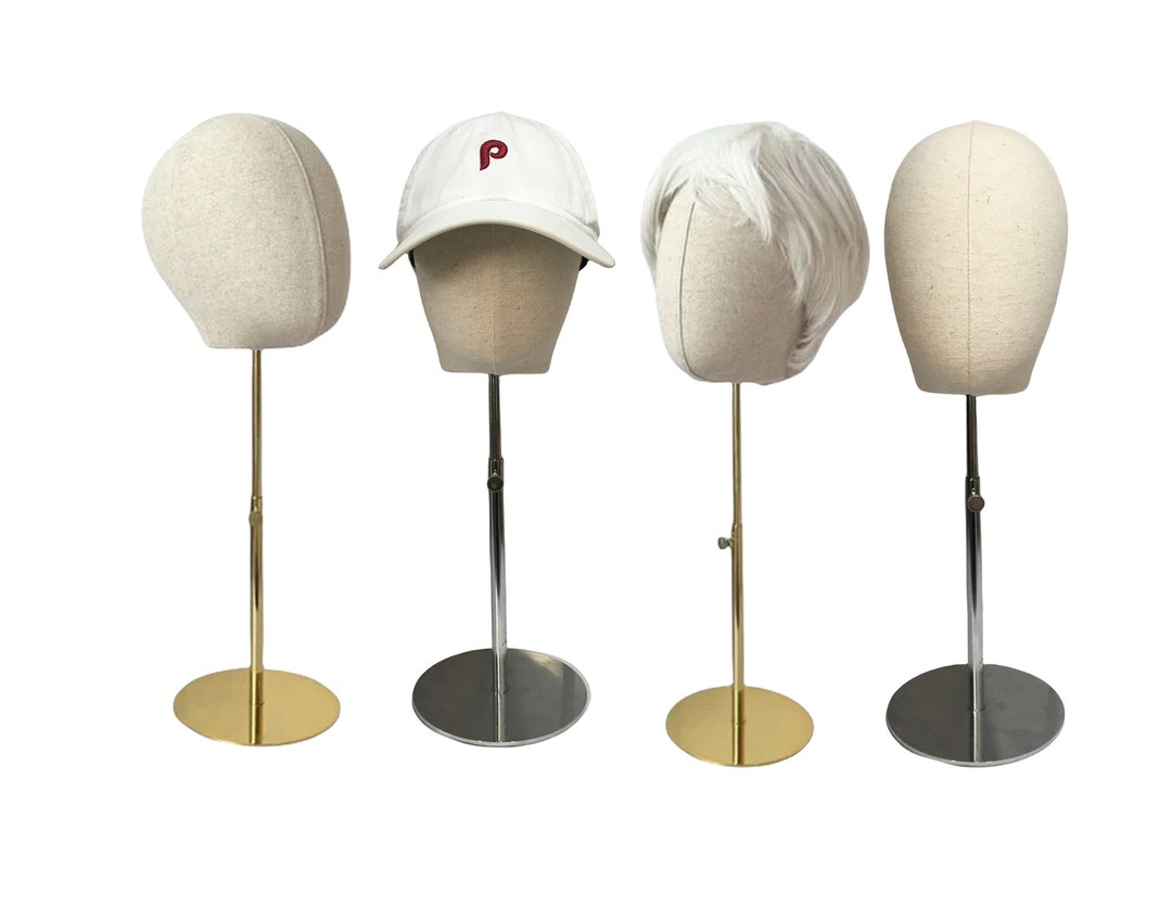 Millinery Hats Display Wigs Display Adjustable Gold Base Female ...