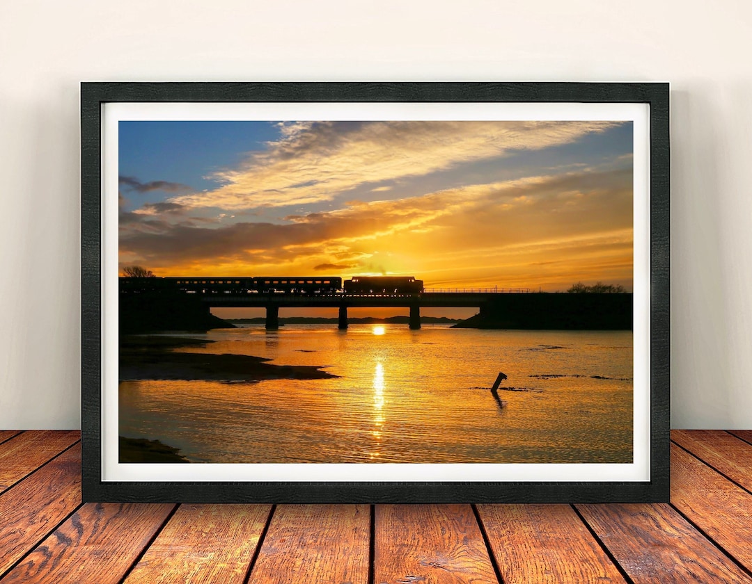 Class 37 Framed Print, 37401 Silhouette, Ravenglass, Cumbria Coast ...