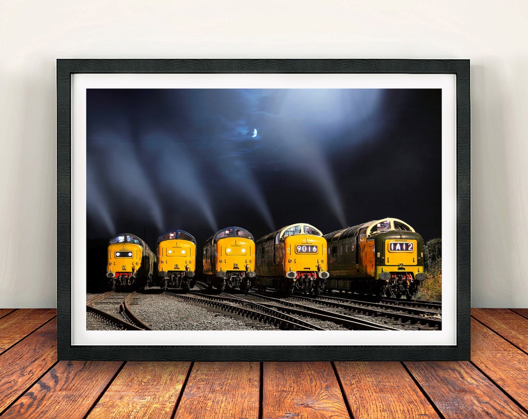 Moonlight Deltics Framed Print. 55022 55019, 55002, D9016 and D9009 ...