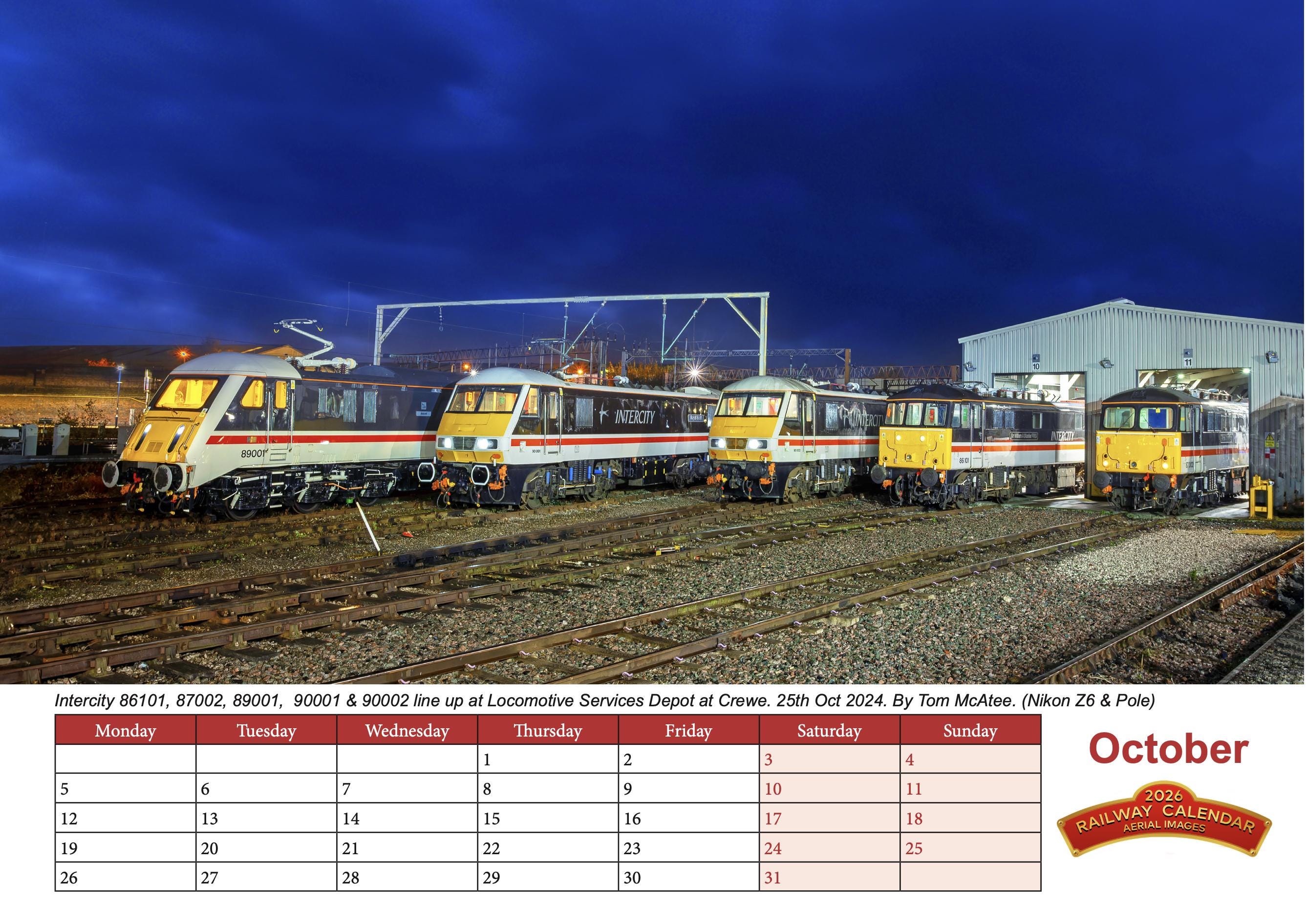 2026 Railway Calendar, Modern & Heritage Traction Diesel Locomotives ...