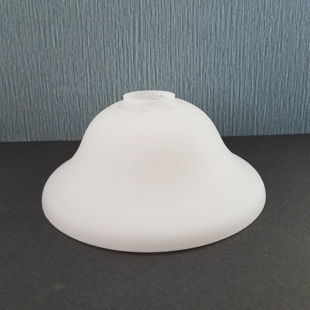 Alabaster White Glass Wide Bell Shaped Pendant Shades, 1 5/8 Inch ...