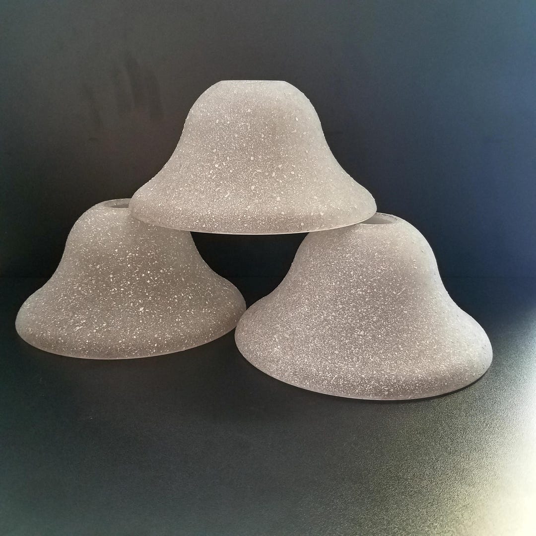 Textured Taupe Wide Bell Pendant Shade, 1 5/8 Inch Neckless Fitter ...