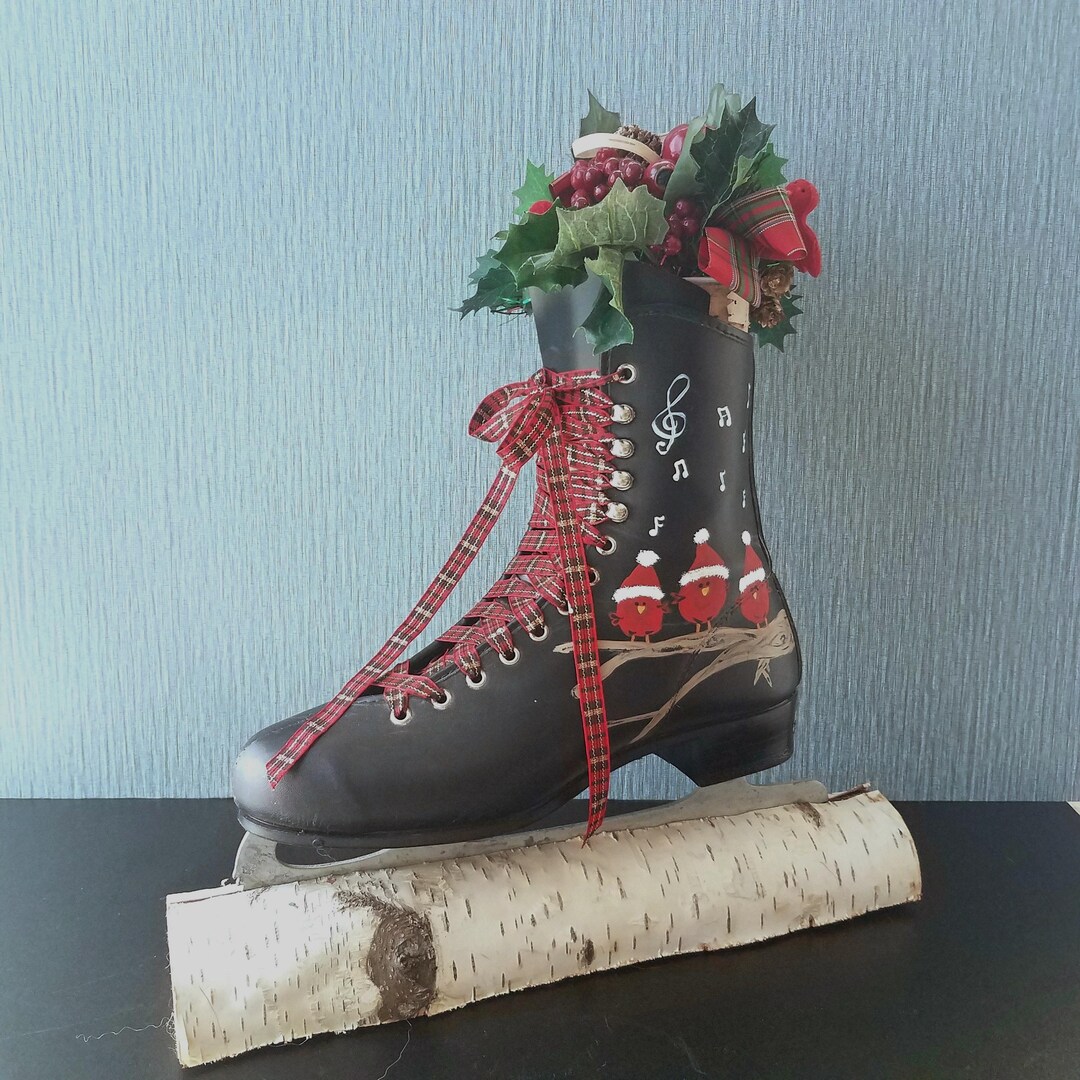 Vintage Ice Skate Christmas Decoration, Real Figure Skate Mantle ...