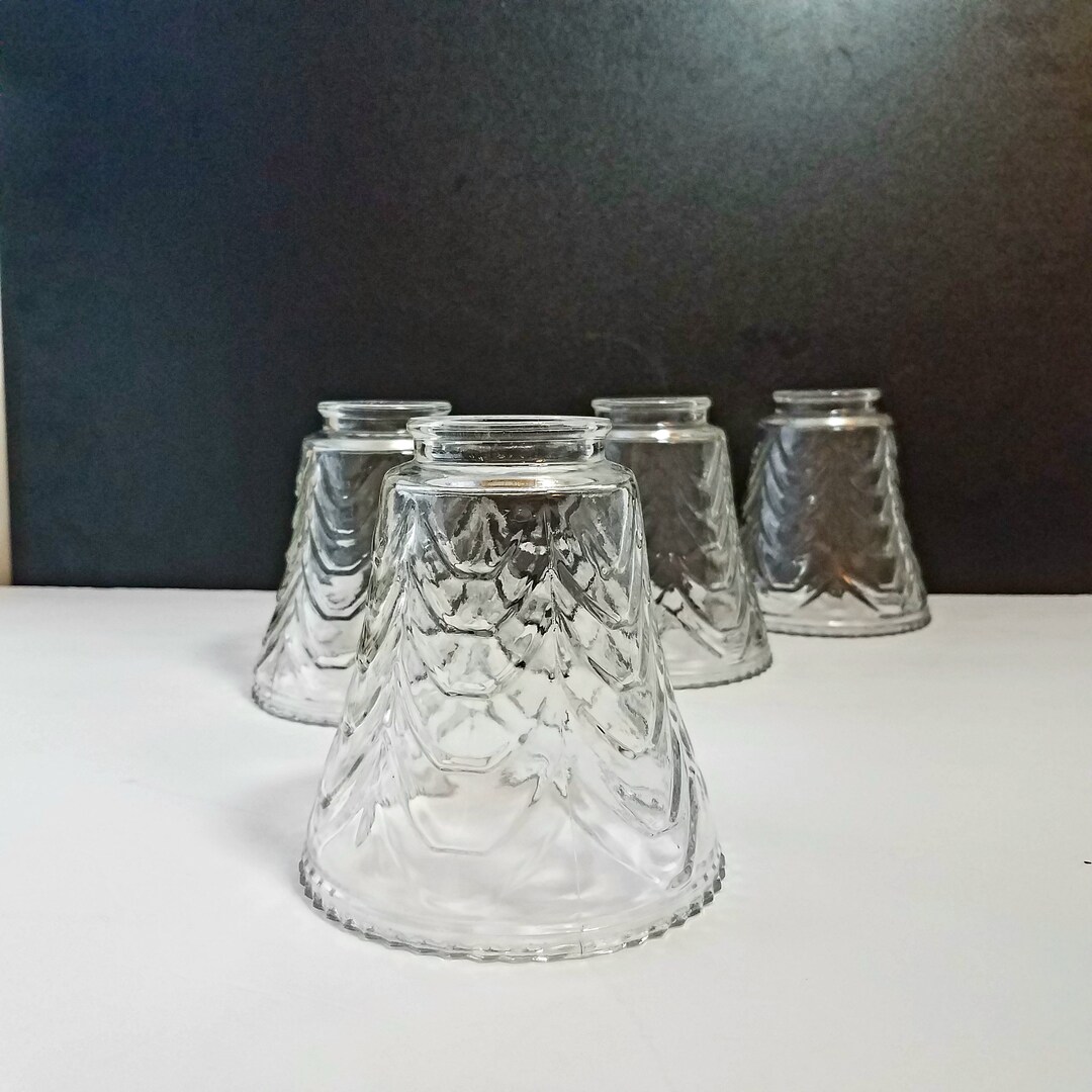 Clear Glass Pendant Shade With Draped Pattern, 2 1/8 Inch Fitter, Heavy ...