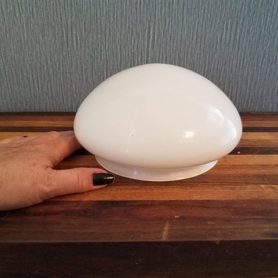 White Cased Glass Mushroom Replacement Shade for Ceiling Fixture, 5.75 ...
