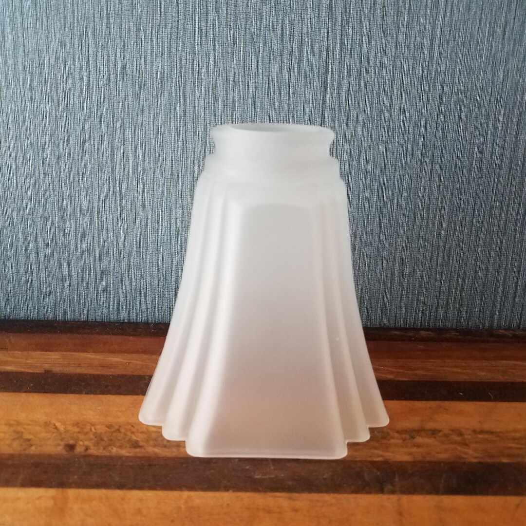 Vintage Square Art Deco Pendant Shades, 2 1/8 Inch Fitter, Frosted ...