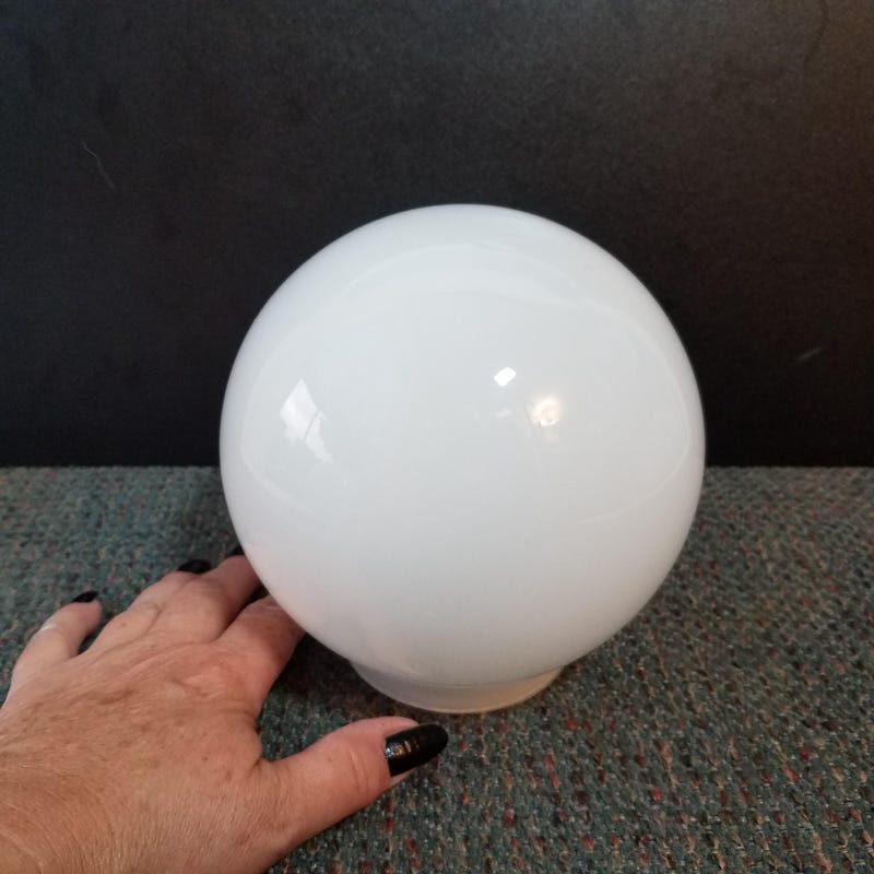 White Glass Globe - Etsy