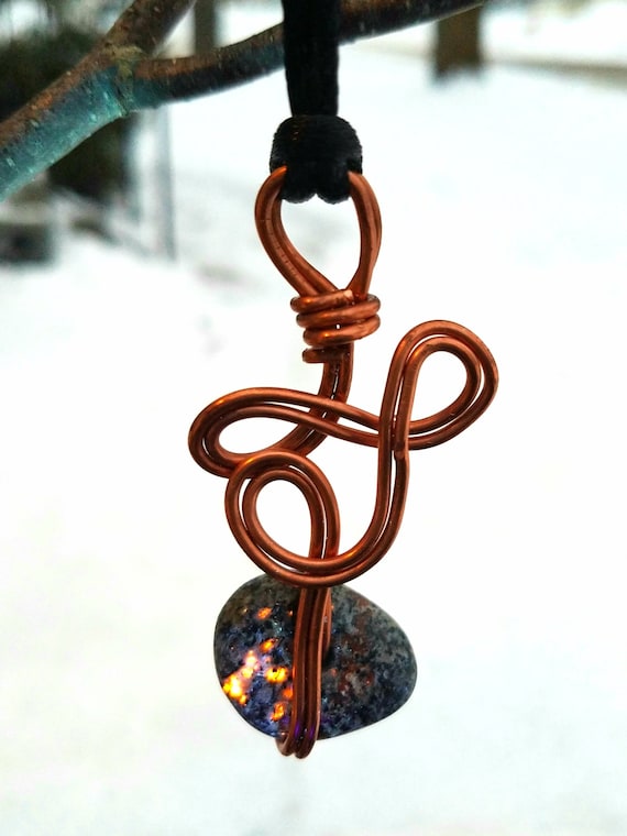 Copper Curls Yooperlite Pendant Fluorescent Sodalite FREE - Etsy