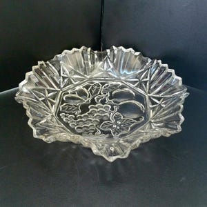 Vintage 11 Inch Pie Plate, Fluted Orchard Fruit Glass Pie Plate ...