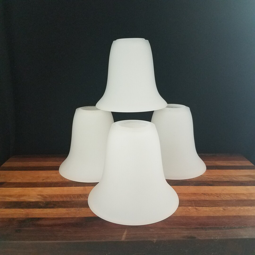 Bell Shaped Alabaster Glass Pendant Shade, 1 5/8 Inch Neckless Fitter ...