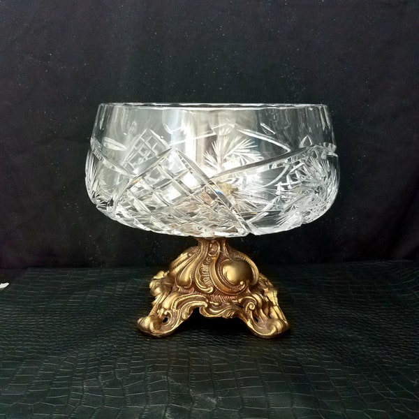 Footed Crystal Bowl - Etsy