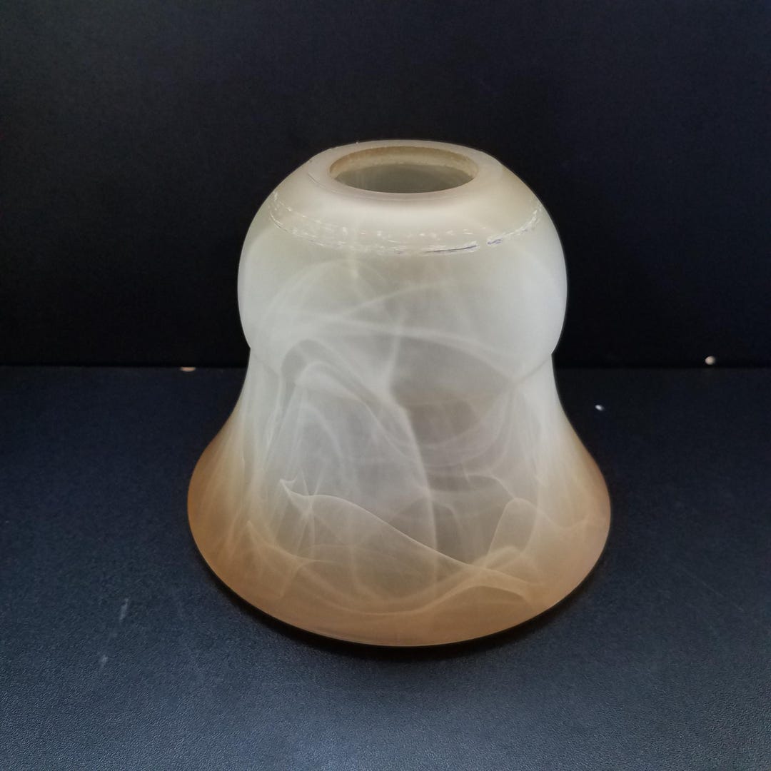 Vintage Luminous Alabaster Amber Pendant Shades, 1 5/8 Inch Neckless ...
