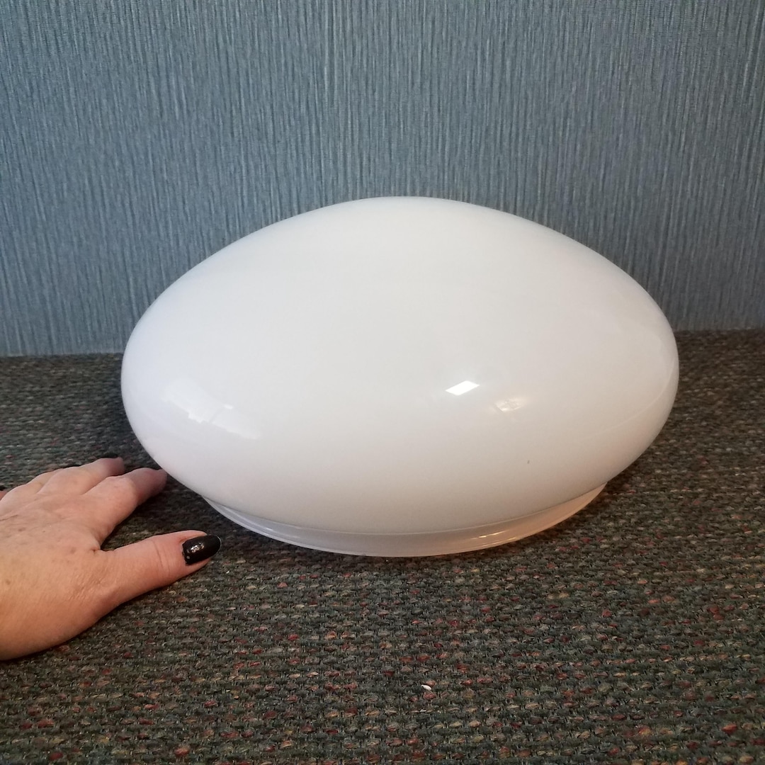 Large White Glass Mushroom Replacement Shade for Ceiling Fixture, 9.75 ...