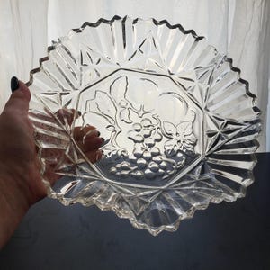 Vintage 11 Inch Pie Plate, Fluted Orchard Fruit Glass Pie Plate ...