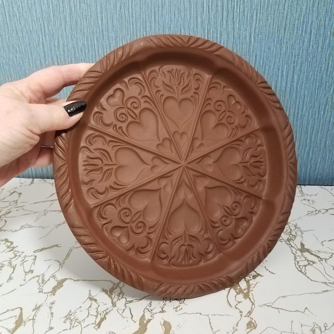 Scottish Shortbread Mold by Hartstone USA, Brown Clay Shortbread Pan ...