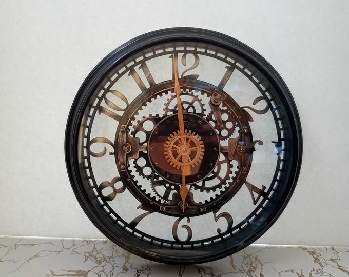 Steampunk Gears Wall Clock, Moving Gears, 11.5 Inch, Sterling and Noble ...