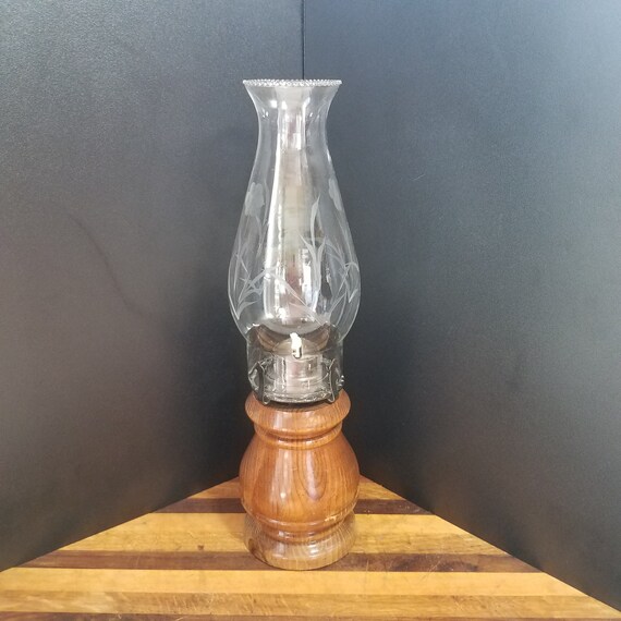 Retro 70s Wood Oil Lamp With Aluminum Insert Never Used Hand - Etsy