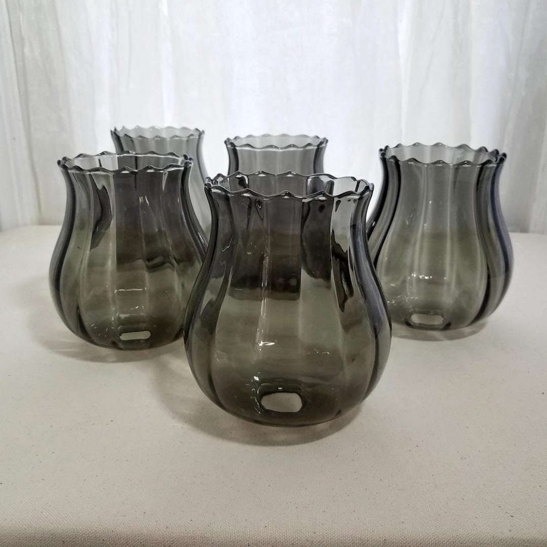 Smokey Grey Glass Pendant Shade, 1 1/8 Inch Neckless Fitter, Smokey ...