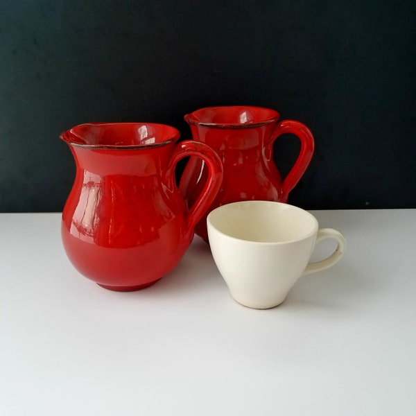 Red Ceramic Pitcher - Etsy