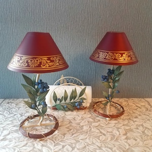 Blueberry Bush Tealight Lamps and Napkin Holder, Set of 3, Berry ...