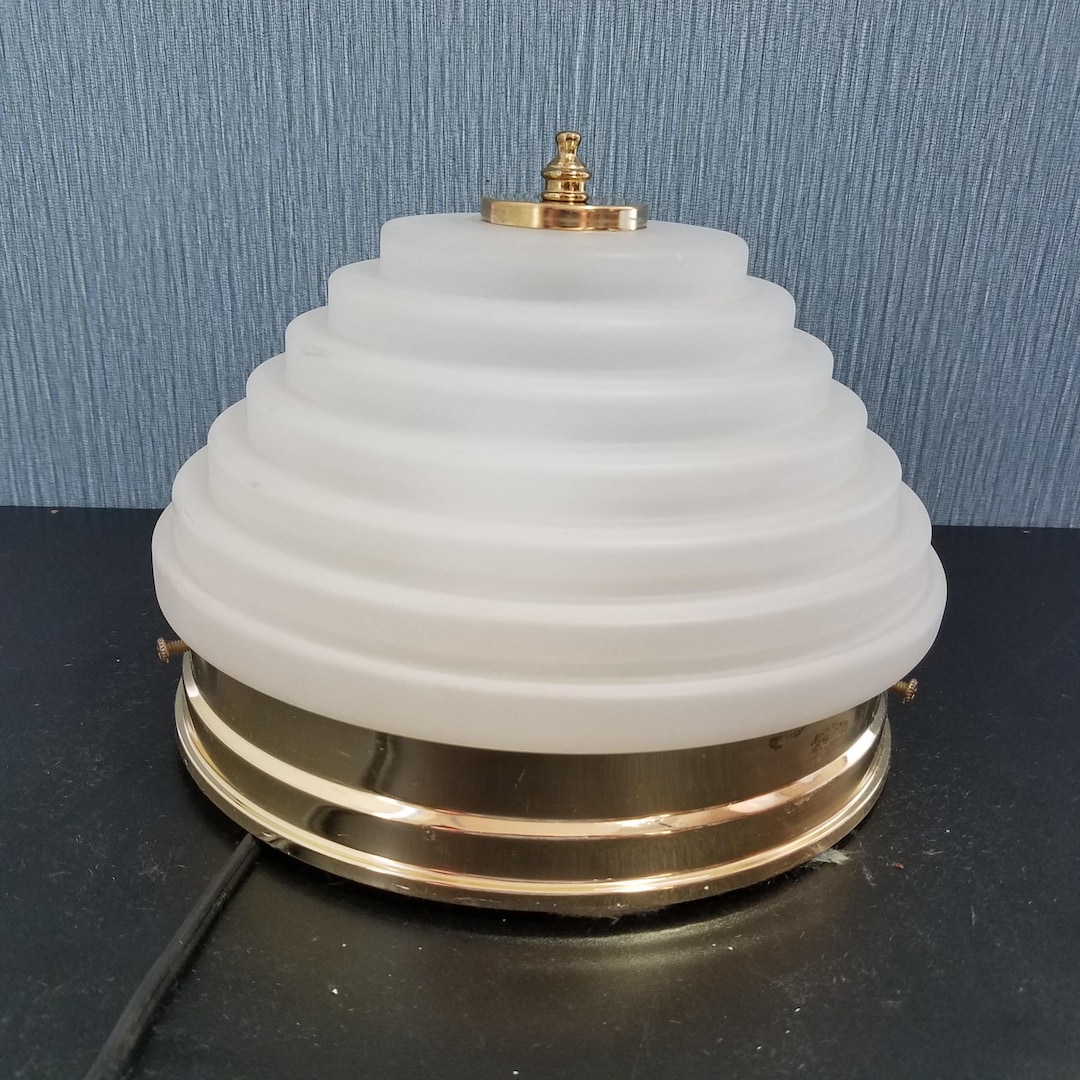 Vintage Frosted Art Deco Beehive Ceiling Fixture, 9.5 Inch, 2 Light ...
