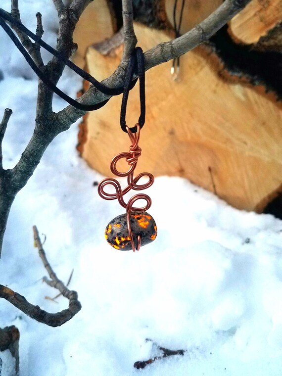 Looped Copper Yooperlite Pendant FREE 365nm UV Viewing | Etsy