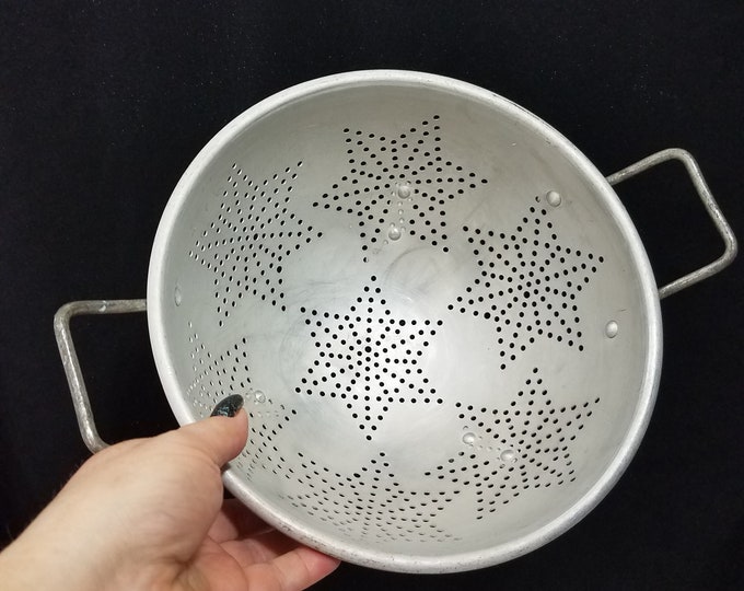 Vintage Heavy Aluminum Strainer With Star Design, Mirro Aluminum ...