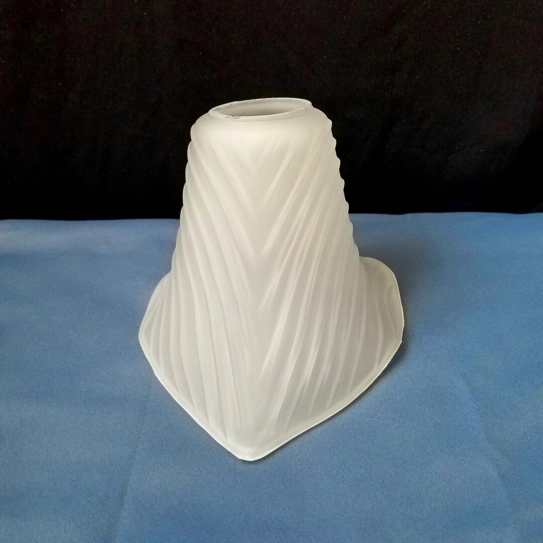 Frosted Glass Lily Shades, 1 5/8 Inch Neckless Fitter, Heavy Ribbed ...