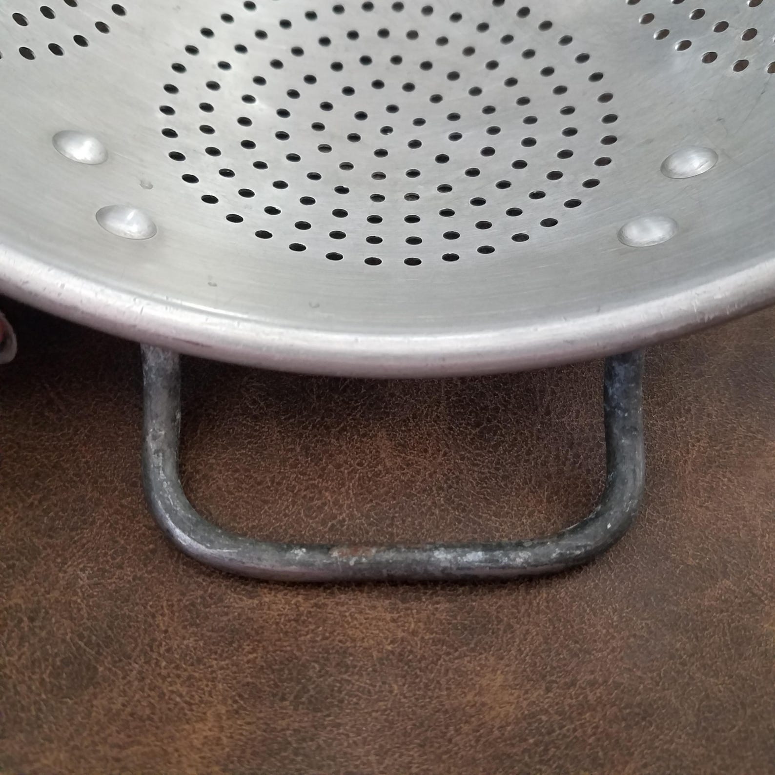 Vintage Heavy Weight Aluminum Strainer With Circle Design, 2 Handle ...
