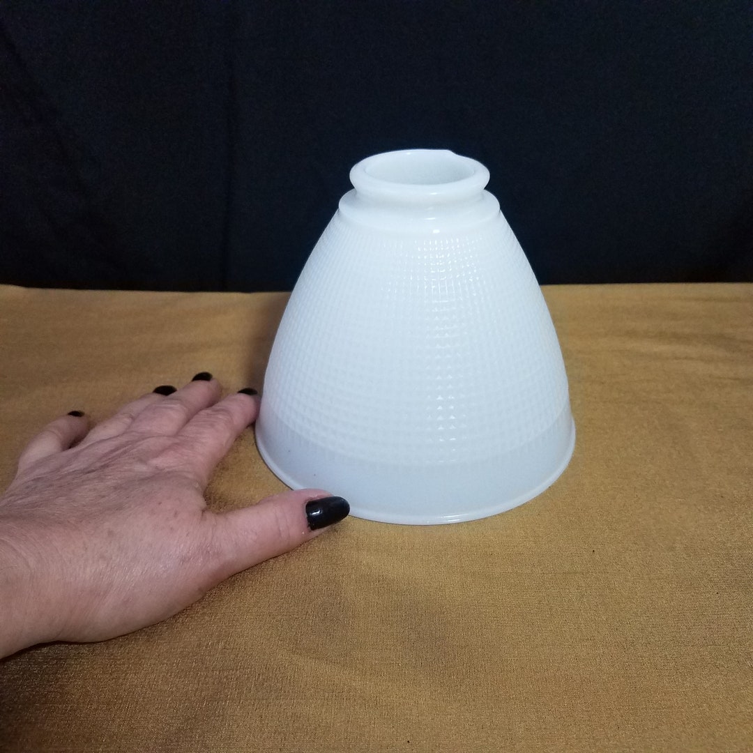 Vintage Small Waffle Pattern Milk Glass Torchiere Shade, 2.25 Inch ...