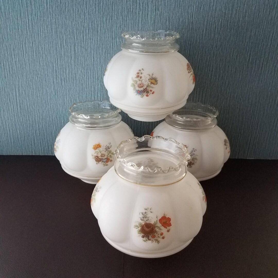 Vintage Glass Chandelier Shade, 3 1/8 Inch Fitter, Replacement Glass ...