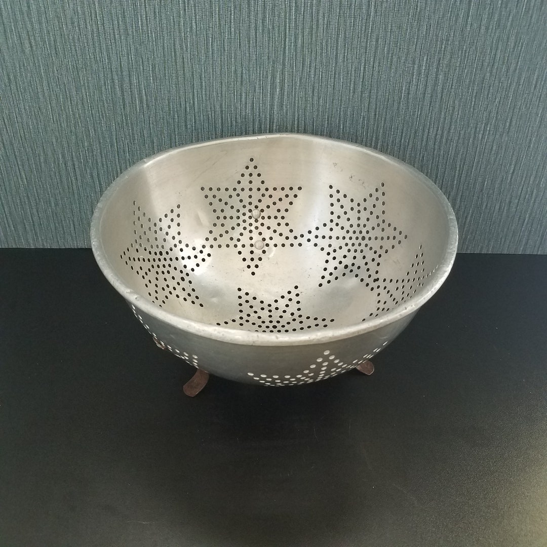 Vintage Heavy Aluminum Strainer With Star Design, Mirro Aluminum ...