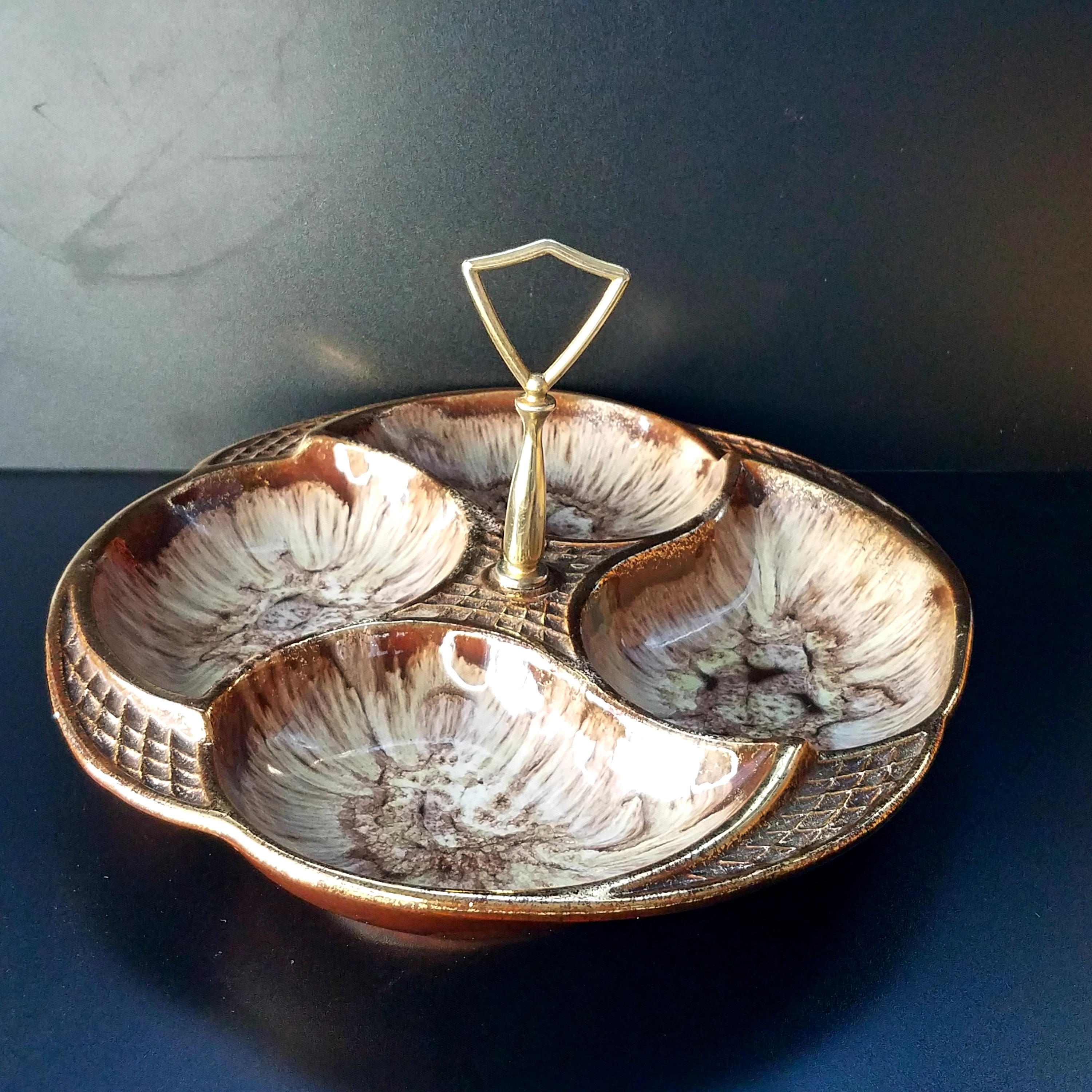 Vintage California Pottery Divided Snack Tray 1950's | Etsy