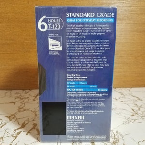 Set of 5 Blank VHS Tapes, New in Packaging, 2 Hour VHS Tapes, Maxell ...