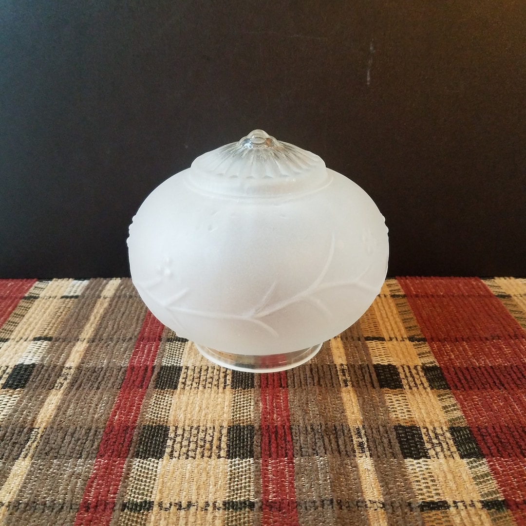 Vintage Replacement Glass Ceiling Fixture Globe, Frosted Glass Lamp ...