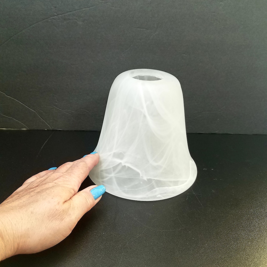 Vintage Swirled Alabaster Glass Pendant Shade, 1 5/8 Inch Neckless ...