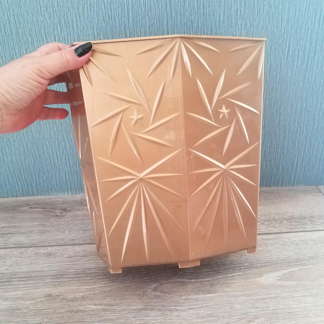 Vintage Gold Starlite Wastebasket, 10 Inch Bathroom or Bedroom Trash ...