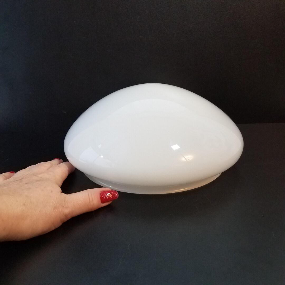 White Glass Mushroom Replacement Shade for Ceiling Fixture, Ceiling ...