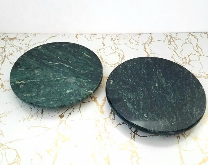 Polished Round Green Marble Trivets, Stone Trivets, Marble Hot Plate ...