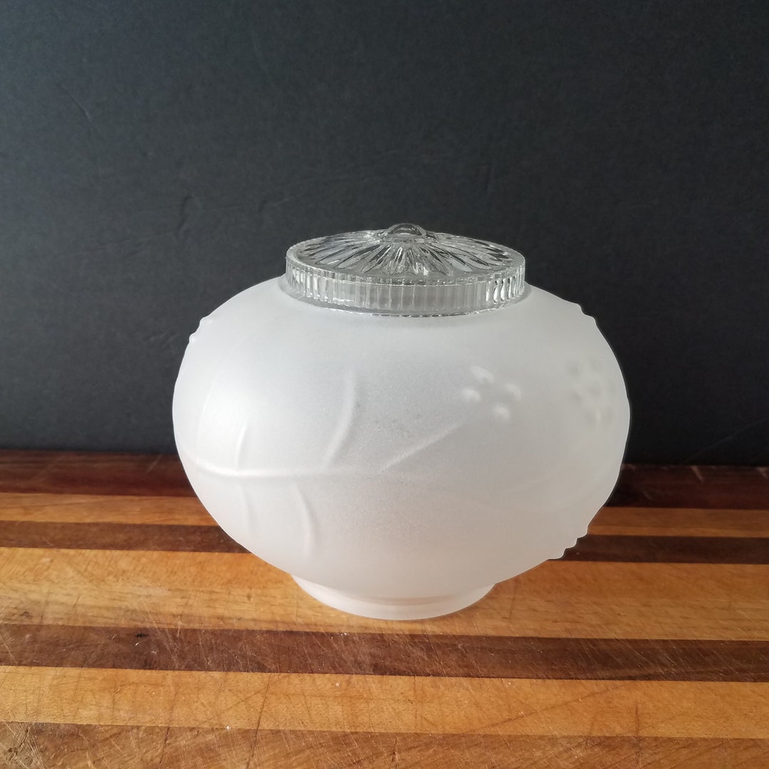 Vintage Replacement Glass Ceiling Fixture Globe, Frosted Glass Lamp ...