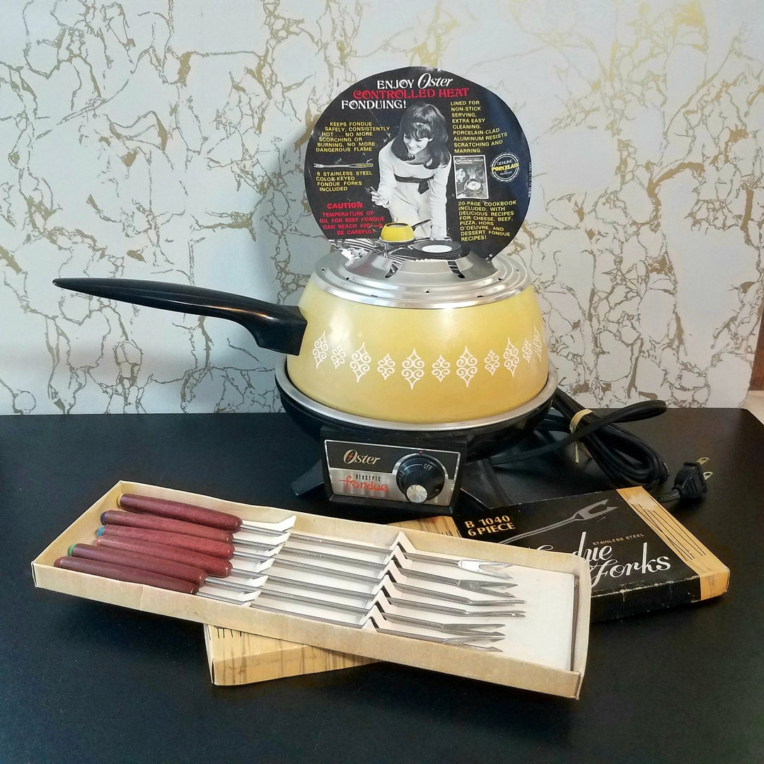 Retro Oster Electric Fondue Pot, Harvest Gold, Mini Electric Pot ...