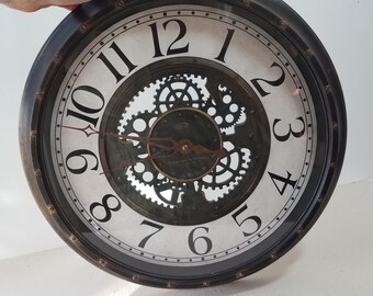 Steampunk Gears Wall Clock, Moving Gears, 11.5 Inch, Sterling and Noble ...
