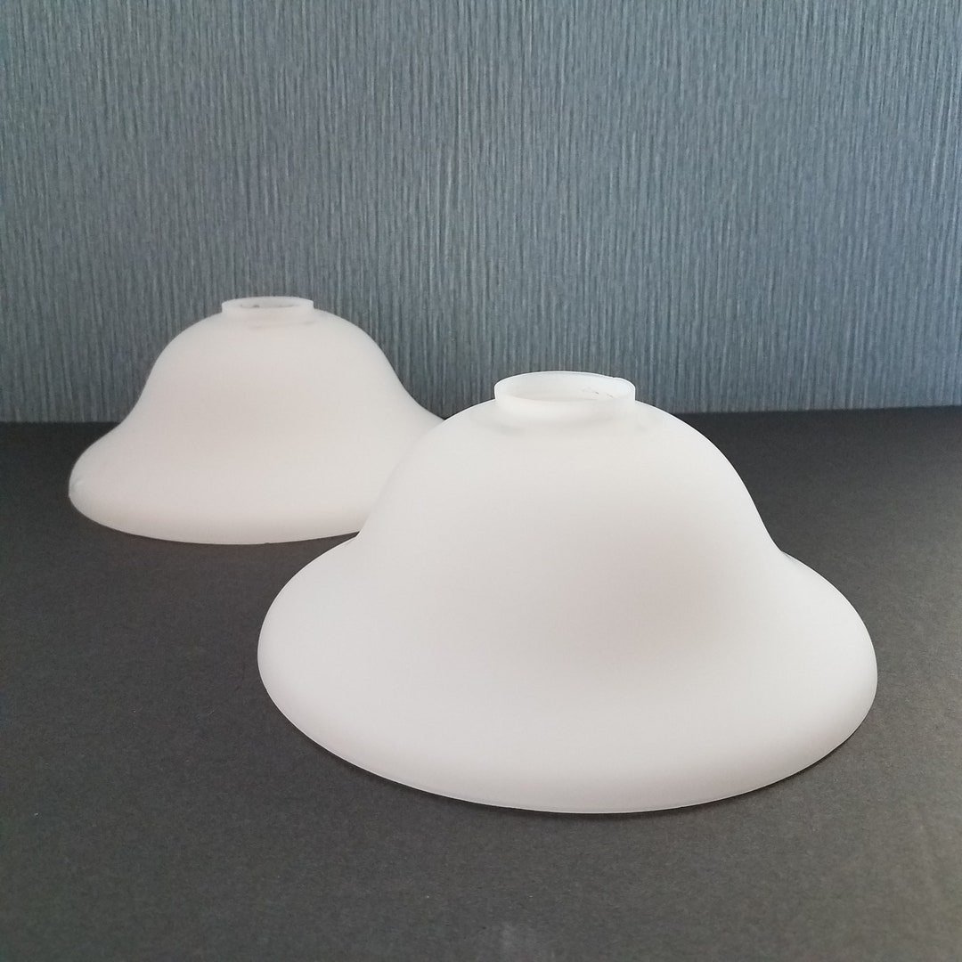 Alabaster White Glass Wide Bell Shaped Pendant Shades, 1 5/8 Inch ...